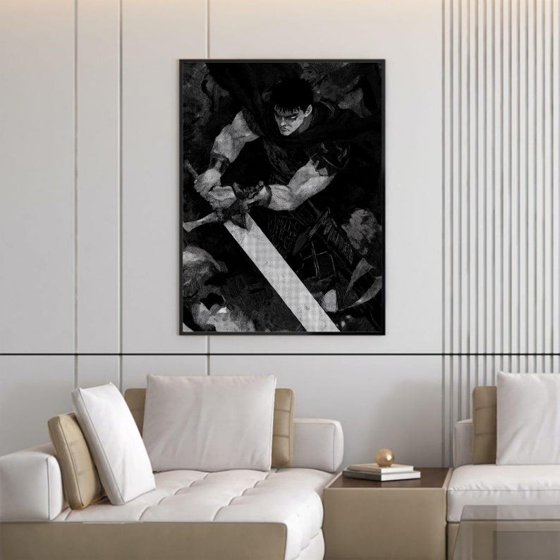 Guts Raven Berserk Poster | Heavy Ink Manga Print | Dark Seinen ...