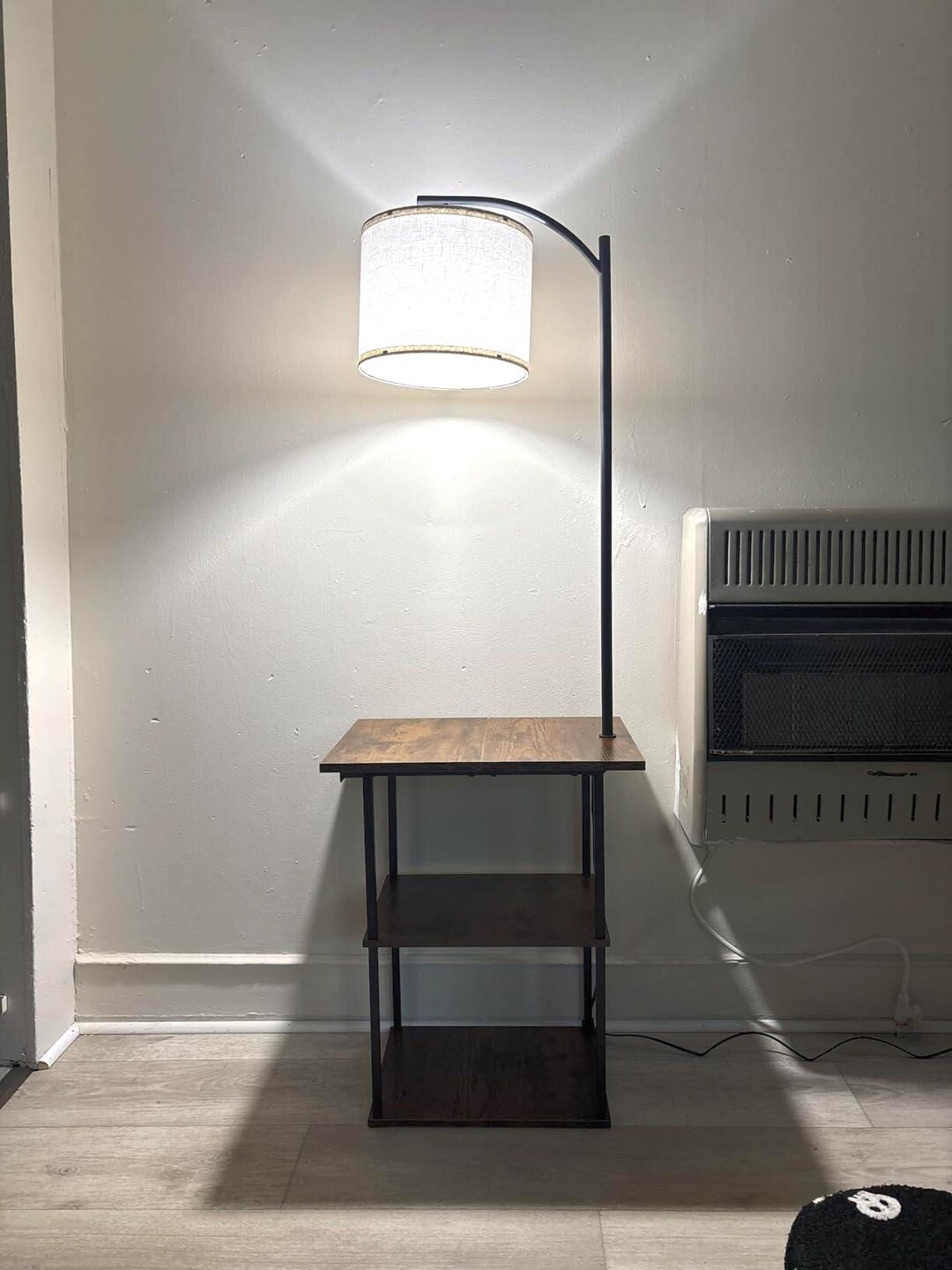 Modern Floor Lamp Table: Wooden Side Table With Charging Station - Etsy