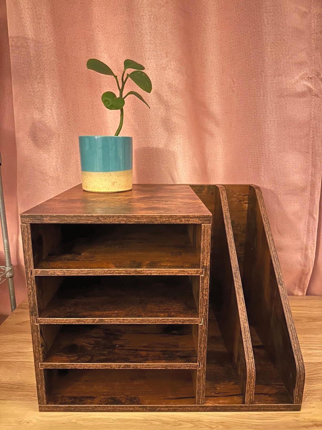 Rustic Wood Desktop File Organizer – Adjustable Office Storage - Etsy UK