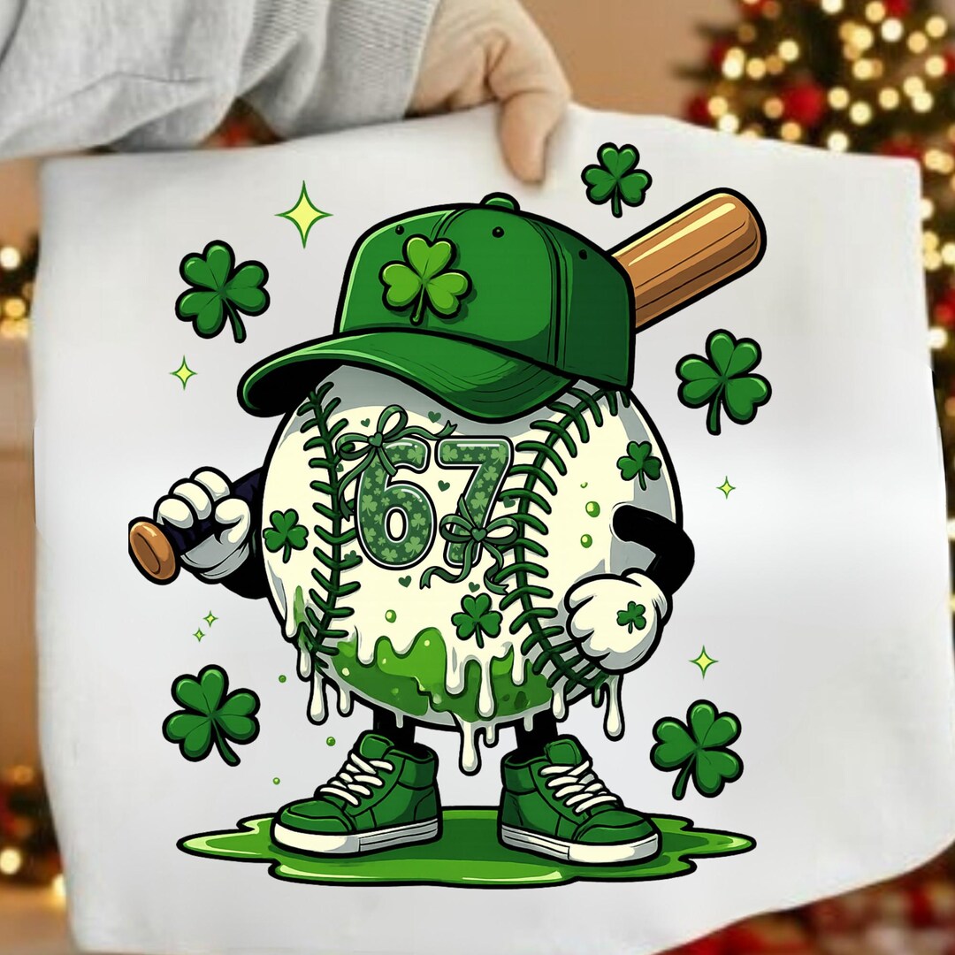 Trendy Lucky Shamrock Baseball PNG | St Patrick's Day Design (digital ...
