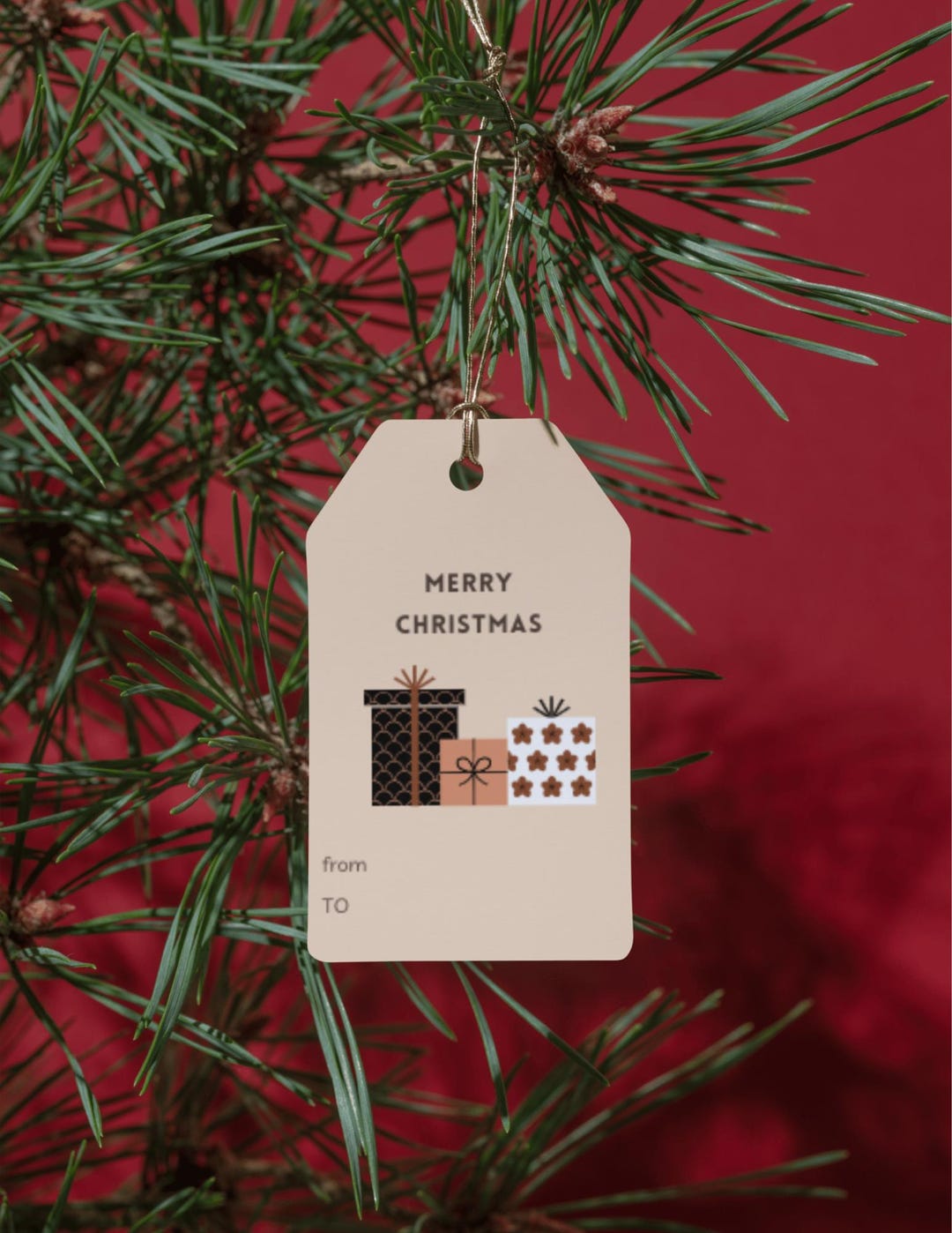 Boho Christmas Gift Tags Printable | Minimalist Holiday Labels ...