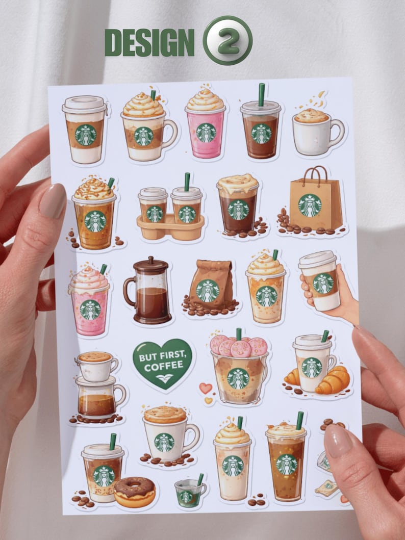 Mini Coffee & PSL Sticker Bundle, Iced Coffee, Bagels, Latte Planner ...