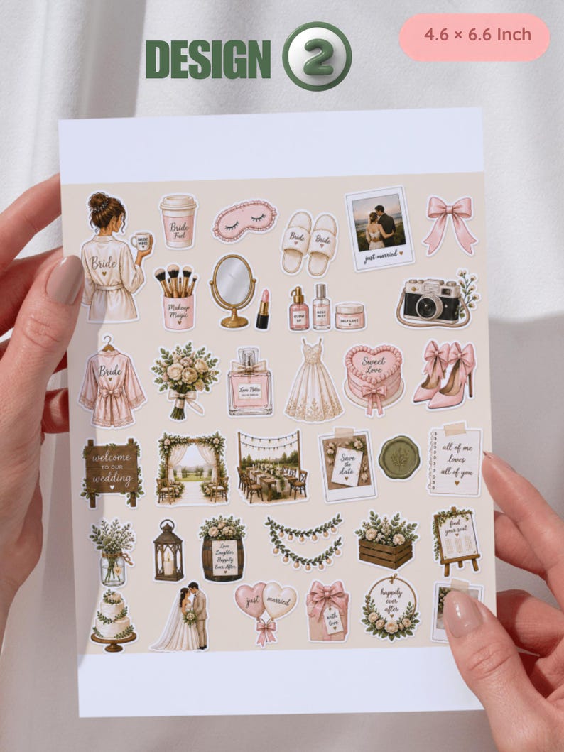Bride Era Wedding Planner Stickers, Bridal Shower Bachelorette Journal ...