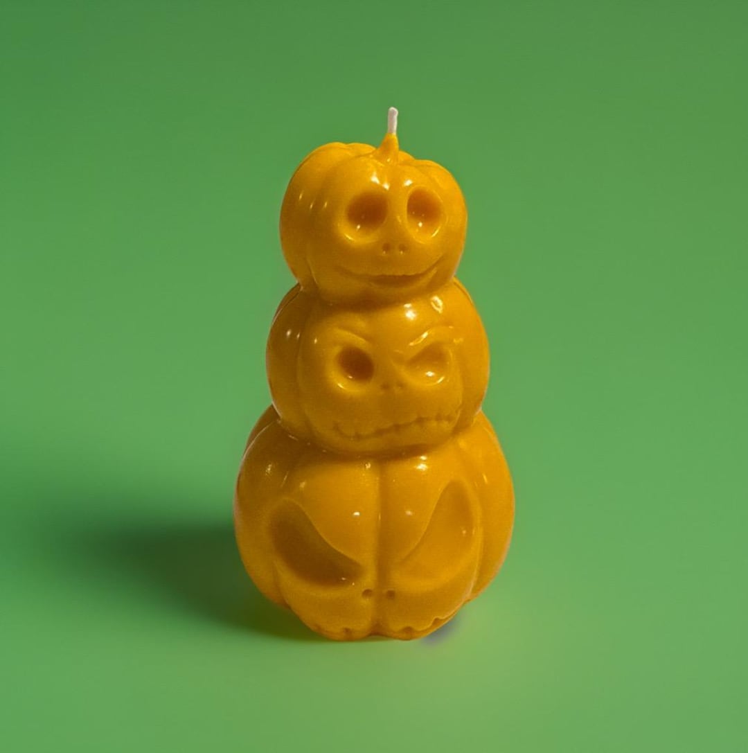 Candy Corn Scented Stacked Jack O' Lanterns Halloween Candle - Etsy