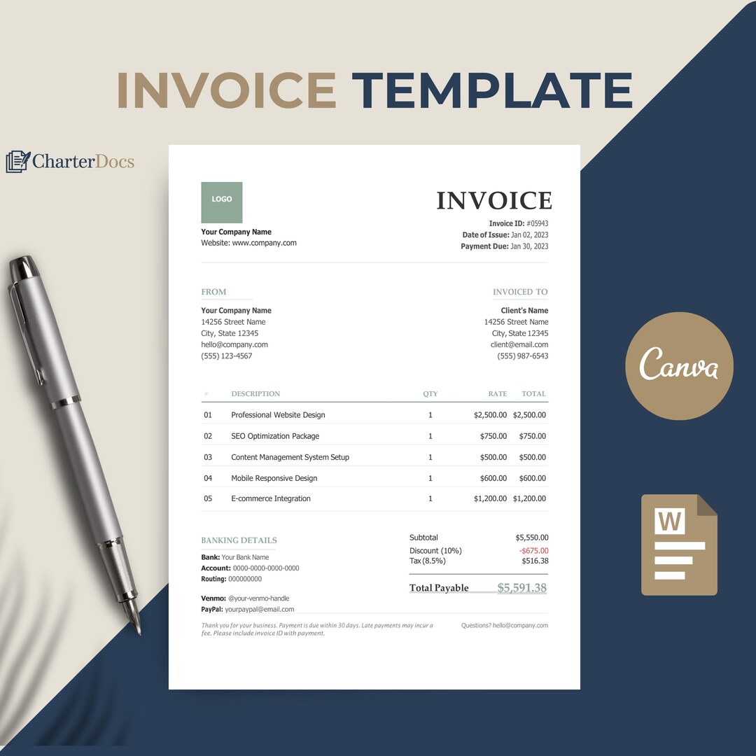 Order Form Template Professional Editable Canva and Word Us Letter and ...