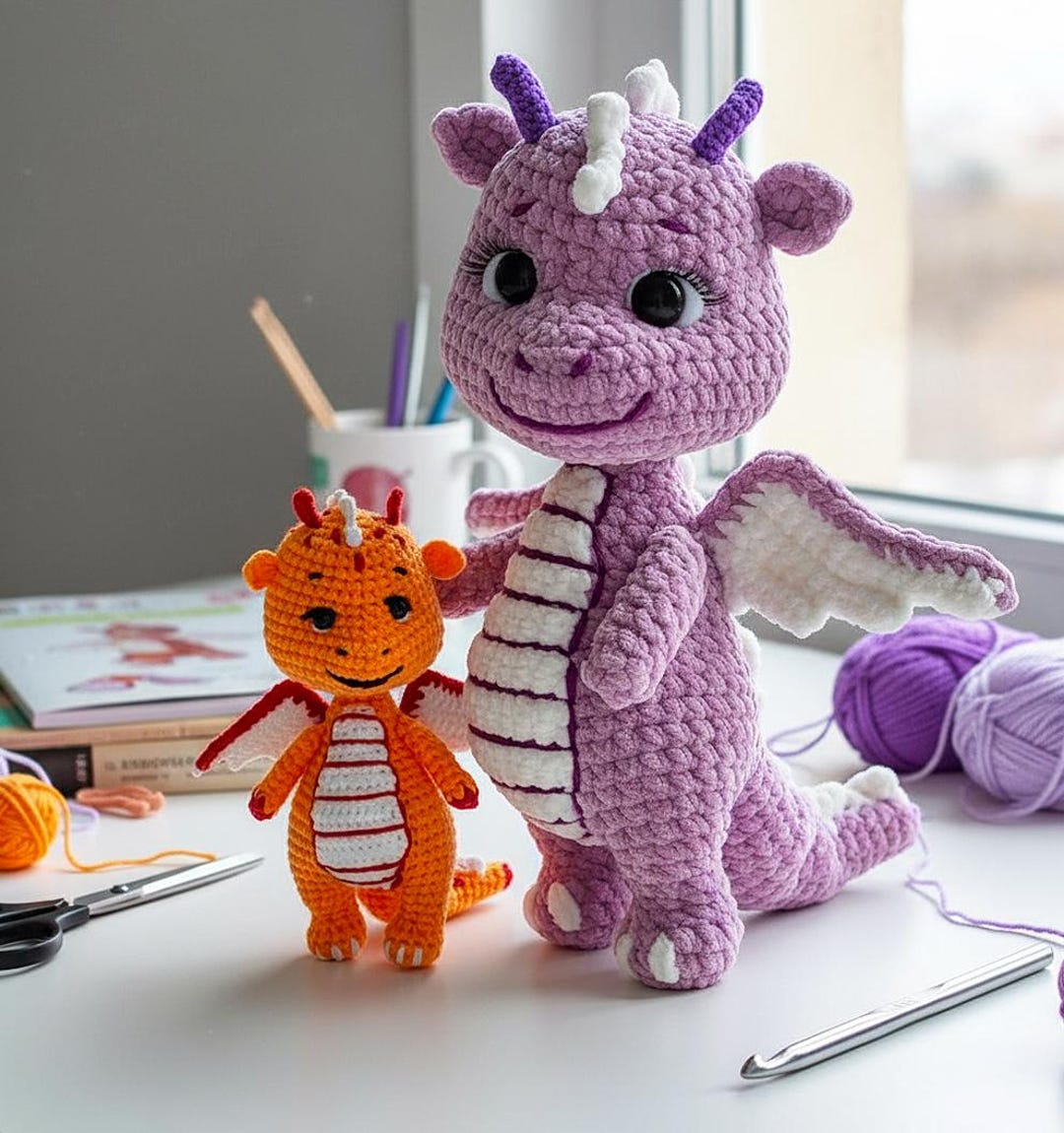 Linus the Dragon Crochet Pattern, Amigurumi Plush Toy (digital Download ...