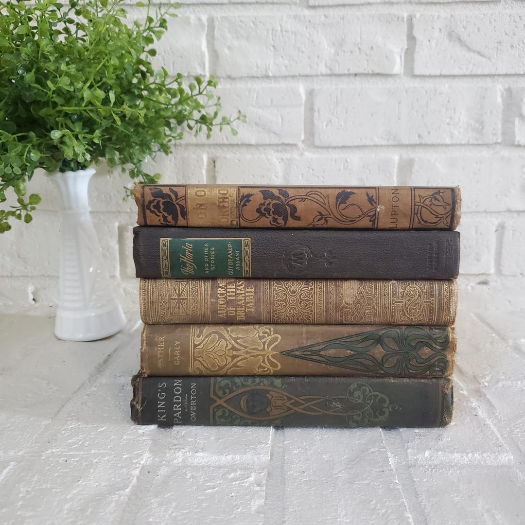 Vintage Book Stack Hardback Book Bundle Antique Book Stack Shelf ...
