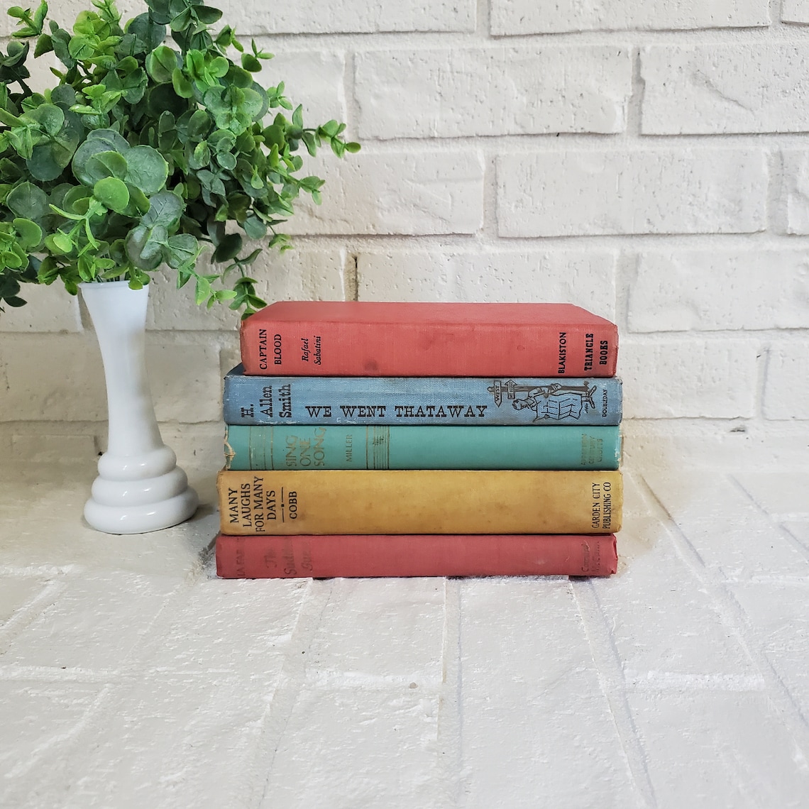 Vintage Book Stack Hardback Book Bundle Antique Book Stack Shelf ...