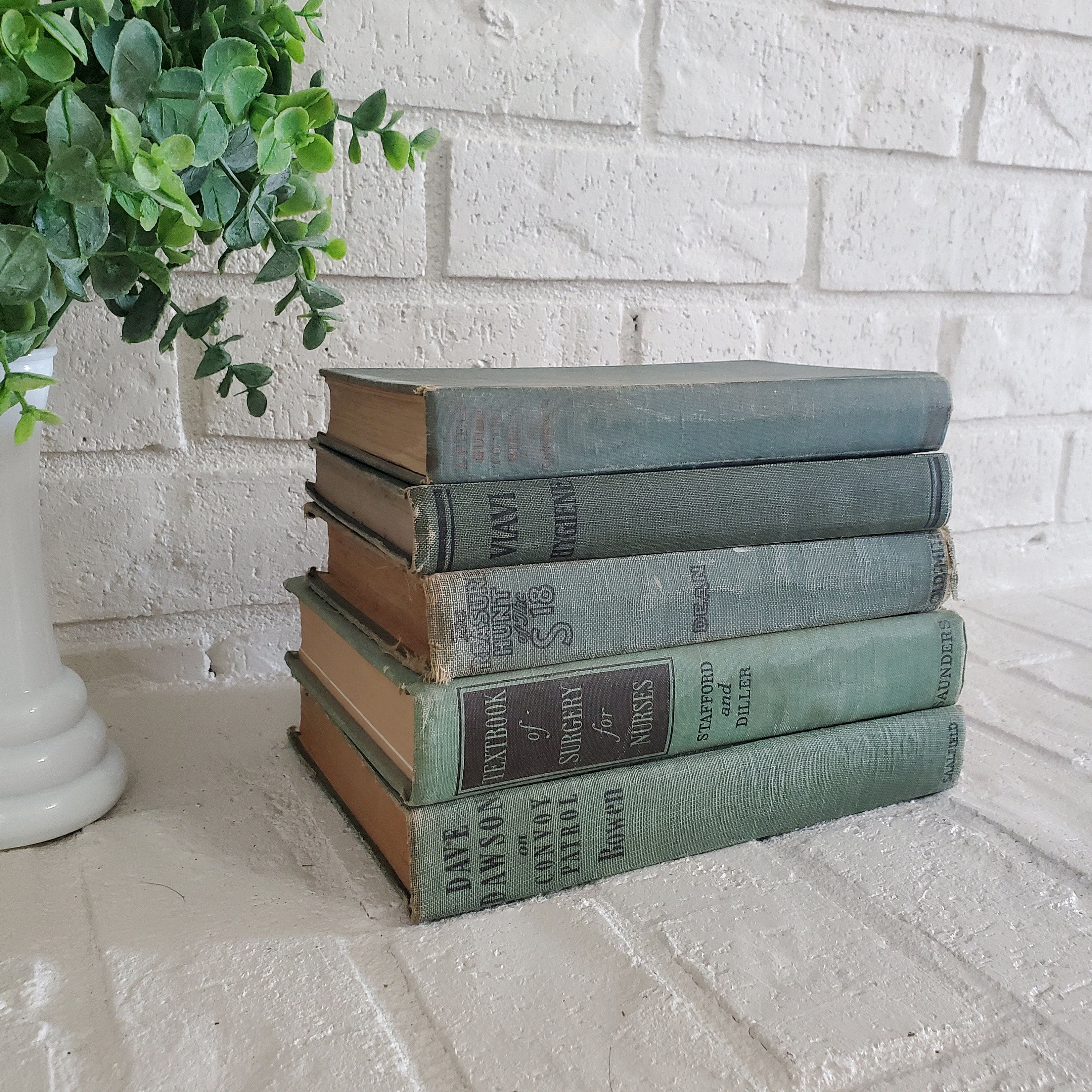 Vintage Book Stack Vintage Book Bundle Antique Book Stack Shelf Styling ...