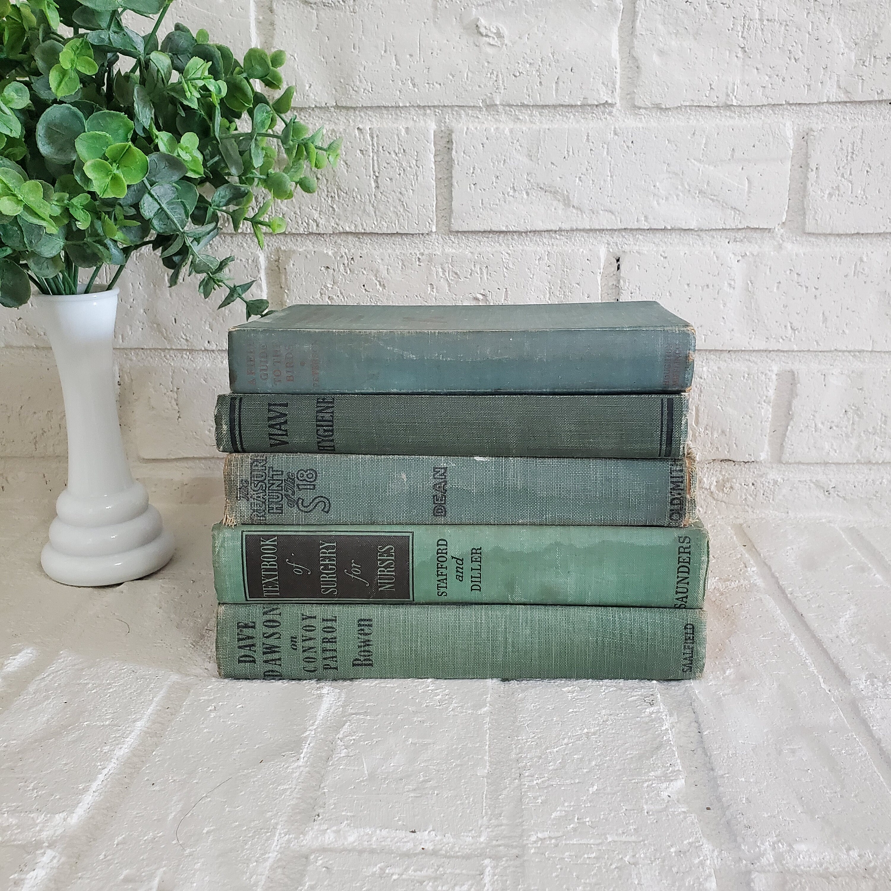 Vintage Book Stack Vintage Book Bundle Antique Book Stack Shelf Styling ...