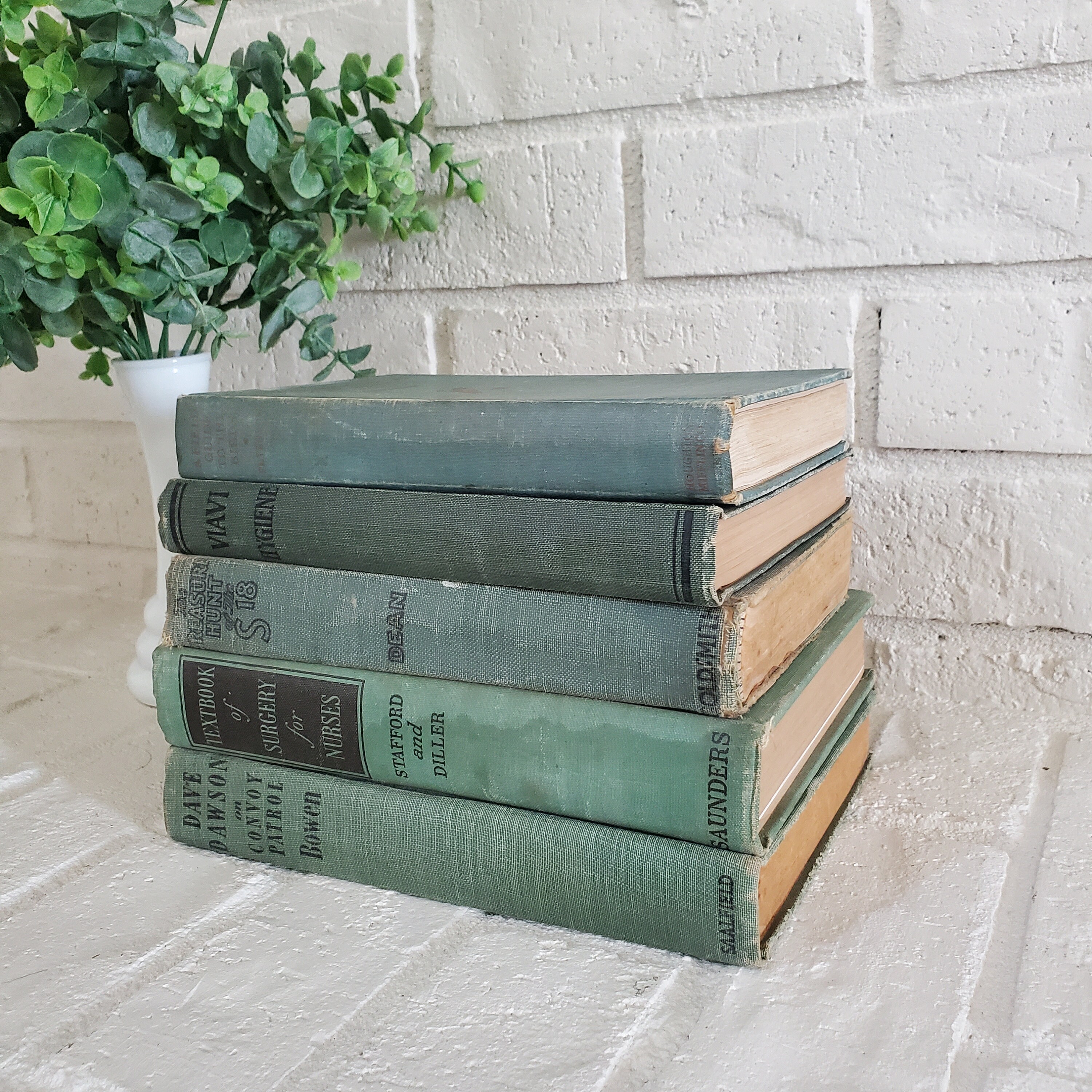 Vintage Book Stack Vintage Book Bundle Antique Book Stack Shelf Styling ...