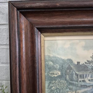 Vintage Large Wood Framed Currier & Ives American Homestead Spring ...
