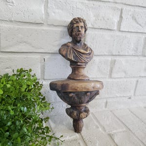 Vintage Wall Hanging Solid Plaster Bust Greek Roman God Statue Bust ...