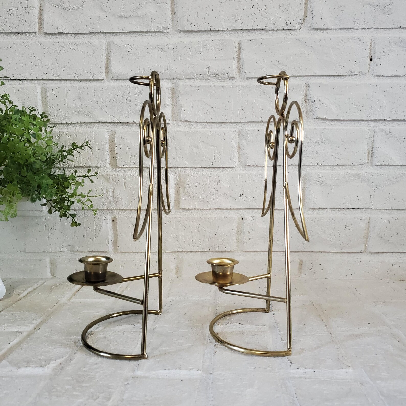 Vintage Angel Wall Sconces: Gold Tone Metal Candle Holders, Set of 2 - Etsy
