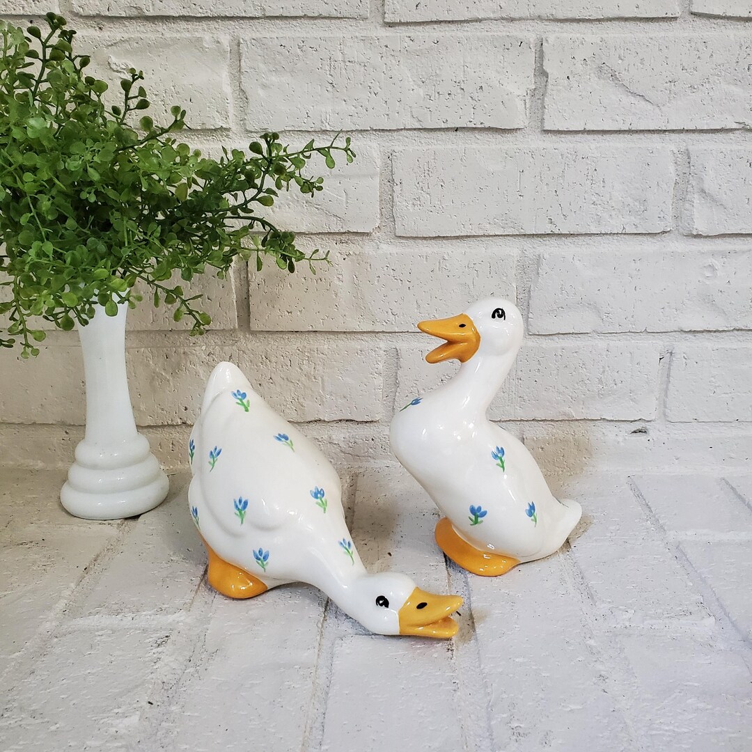 Vintage Pair of Ceramic Ducks Set of Porcelain Duck Figurines With ...