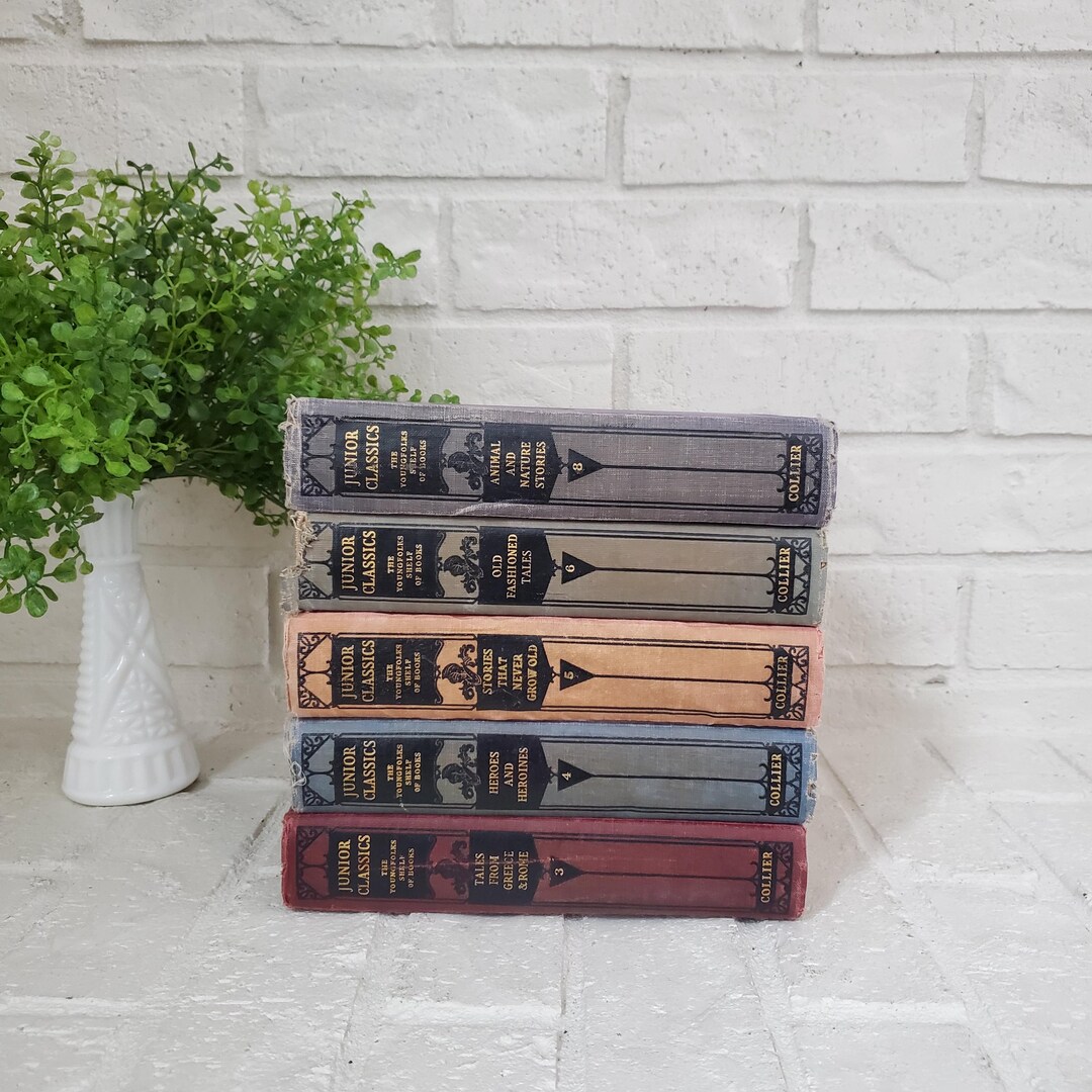 Vintage Book Stack Hardback Book Bundle Antique Book Stack Shelf ...