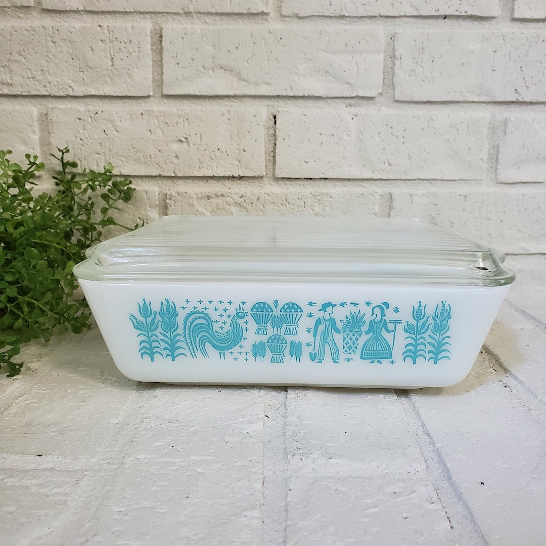 Vintage Pyrex Butterprint Amish Farmers Casserole Dish With Lid ...
