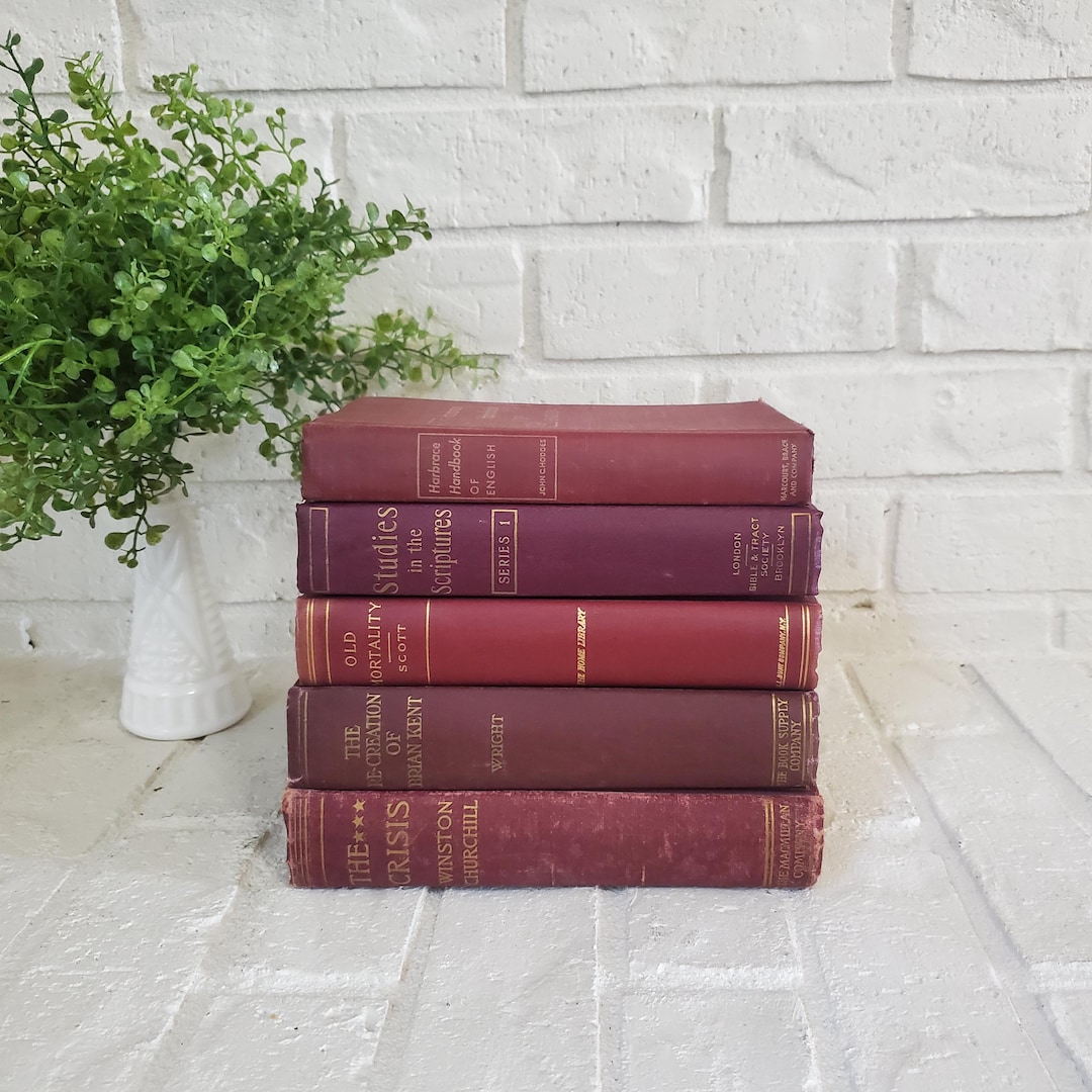 Vintage Book Stack Hardback Book Bundle Antique Book Stack Shelf ...