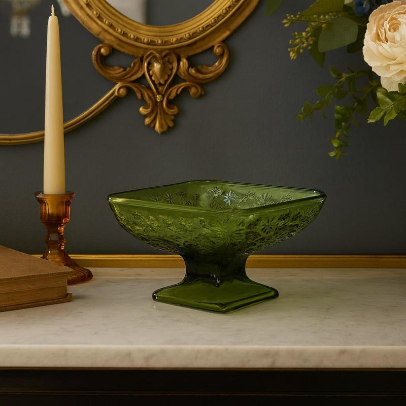 Pressed Glass Candy Bowl - Etsy