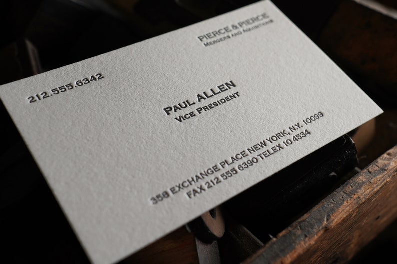 The Original Paul Allen – Custom Letterpress Printed Business Cards - Etsy