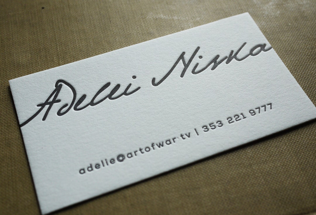 The Bleeding Script – Custom Letterpress Printed Calling Cards - Etsy