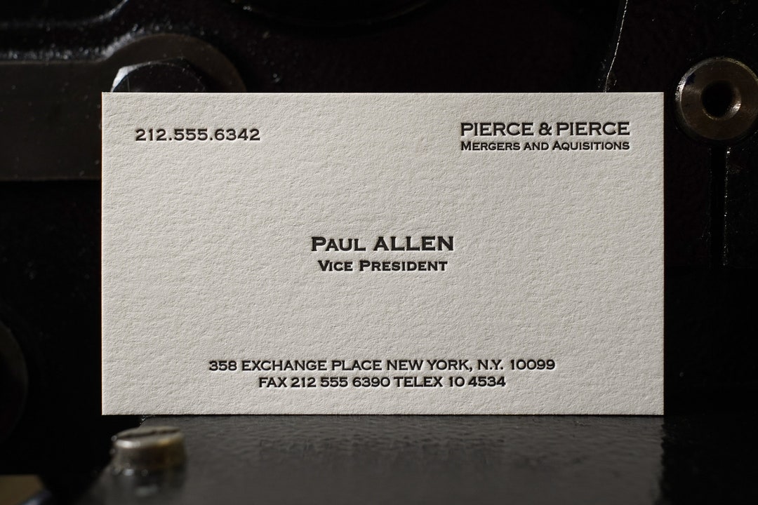 The Original Paul Allen – Custom Letterpress Printed Business Cards - Etsy