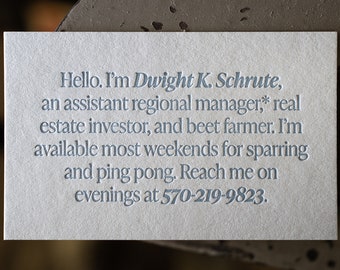 The Requisite Card Custom Letterpress Printed Calling Cards - Etsy