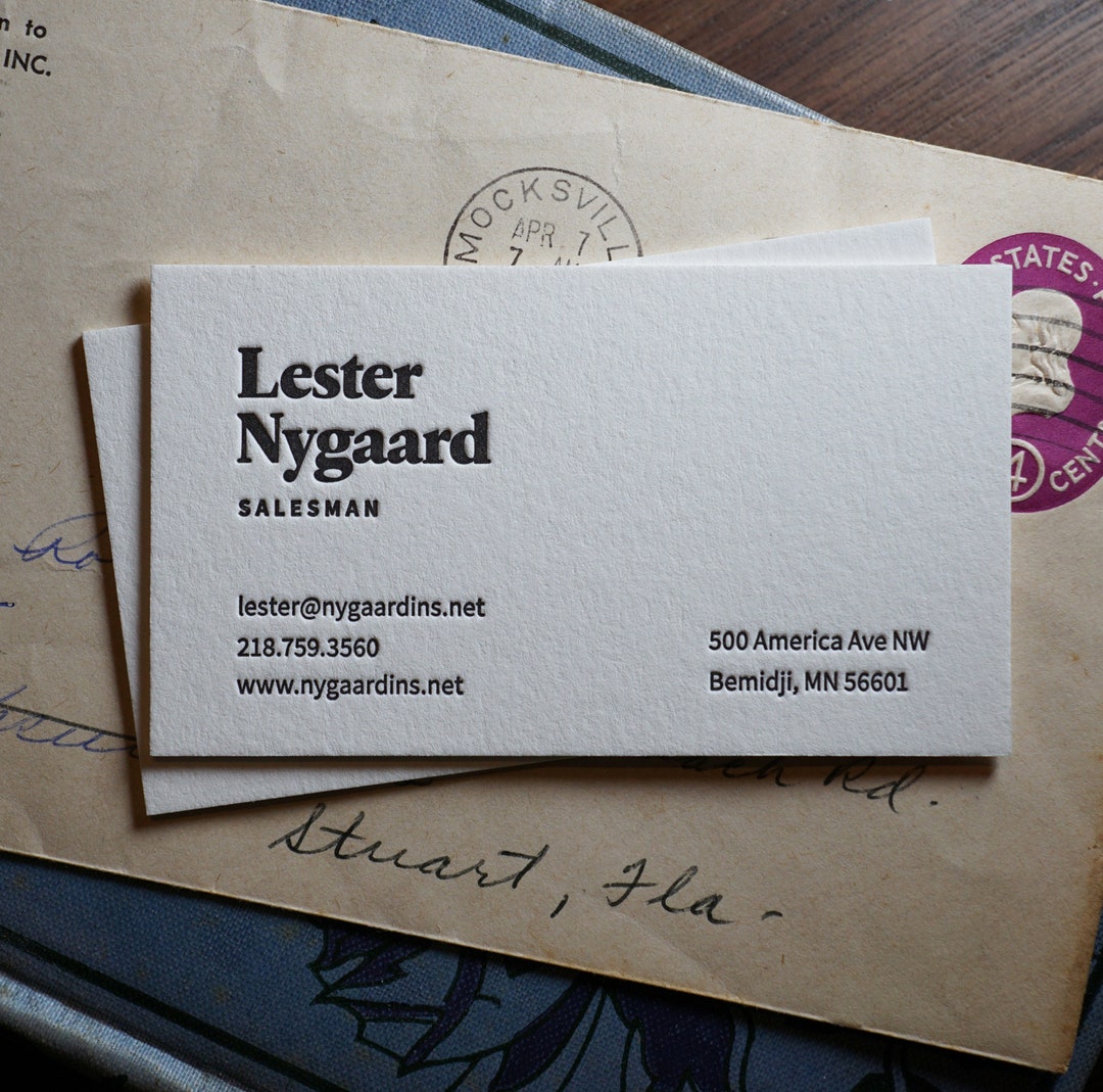 The Prospector – Custom Letterpress Printed Calling Cards - Etsy