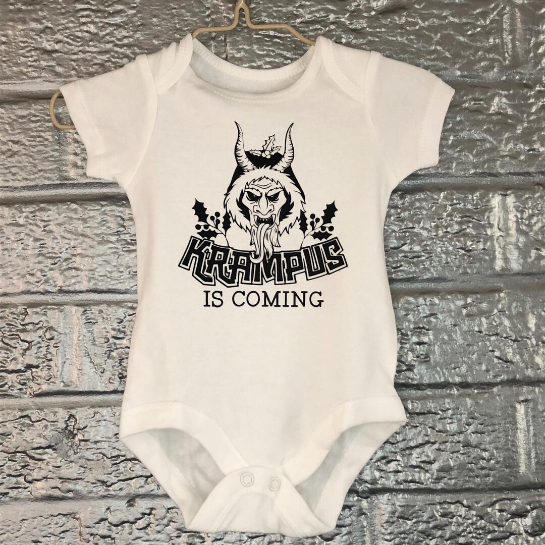 Krampus Baby Onesie, Goth Christmas Baby Clothes, Alternative Baby ...