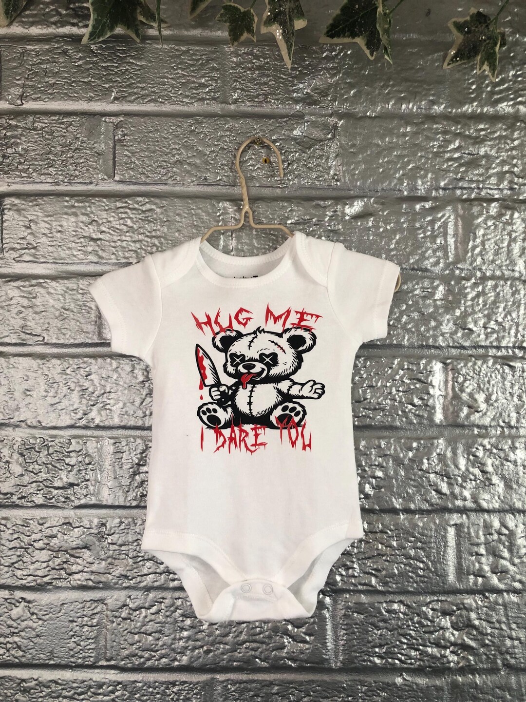 Hug Me Bear Baby Onesie, Goth Baby Onesie, Goth Baby Fashion ...