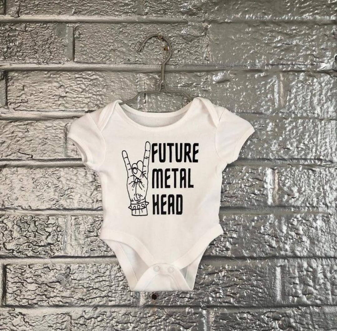 Future Metal Head Baby Vest - Rock Hands Design - Etsy