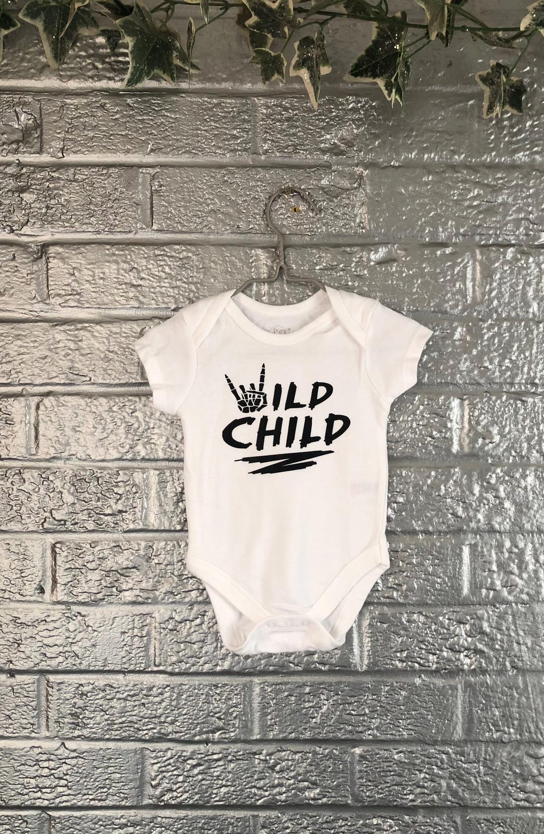Wild Child Baby Onesie, Rock Hands Baby, Punk Rock Baby Onesie ...
