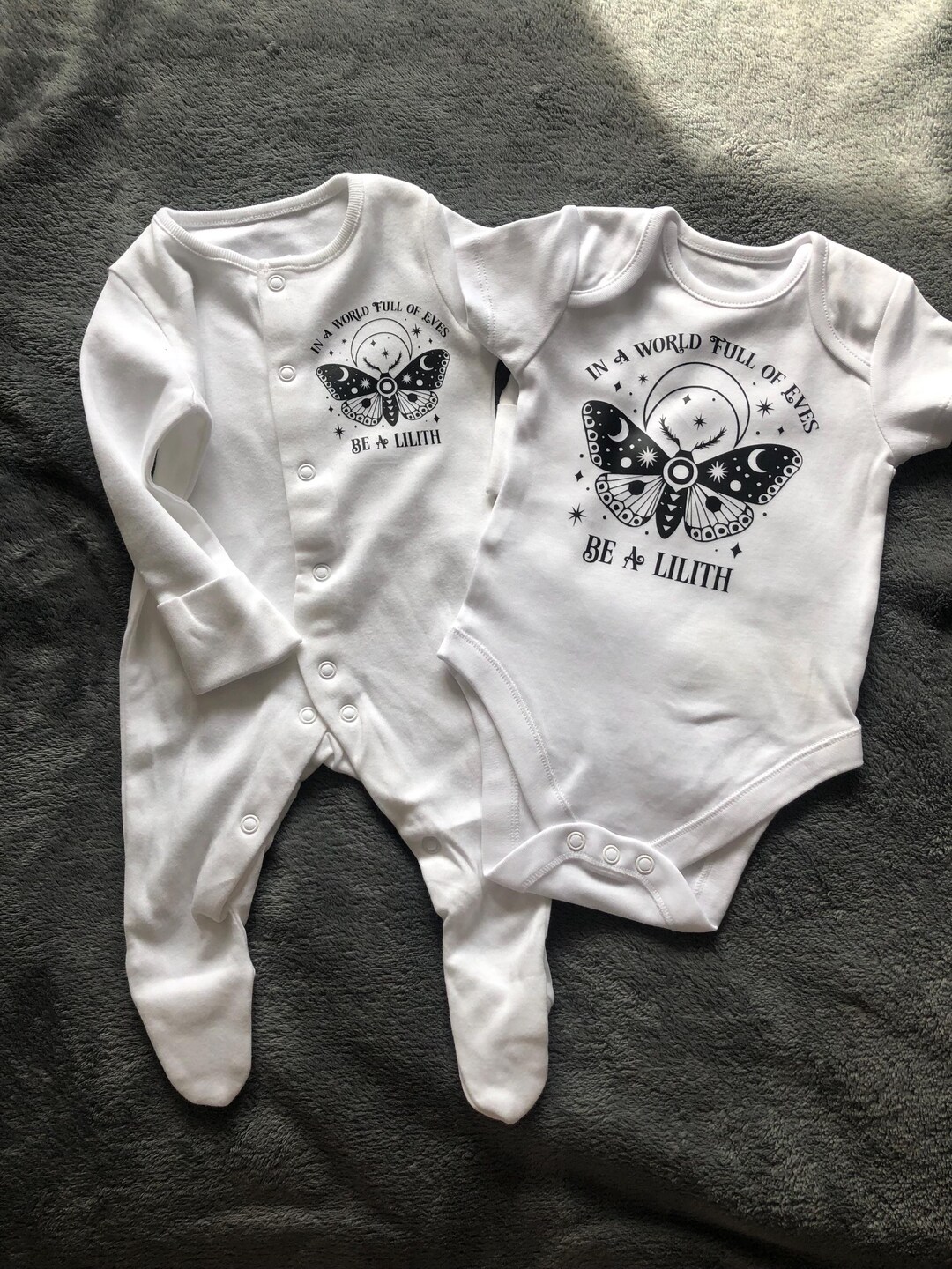 Goth Girl 2 Piece Baby Outfit, Lilith Sleep Set, Goth Baby Shower, Goth ...