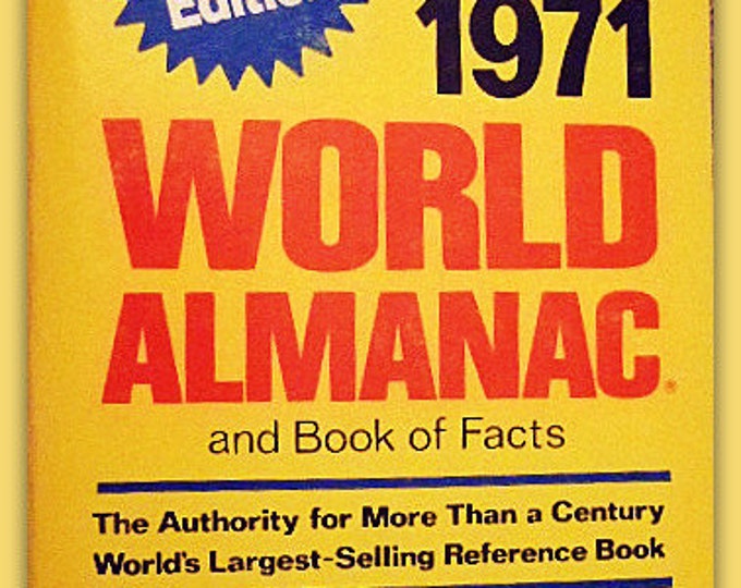 Vintage 1971 World Almanac and Book of Facts, Historical Reference Book ...