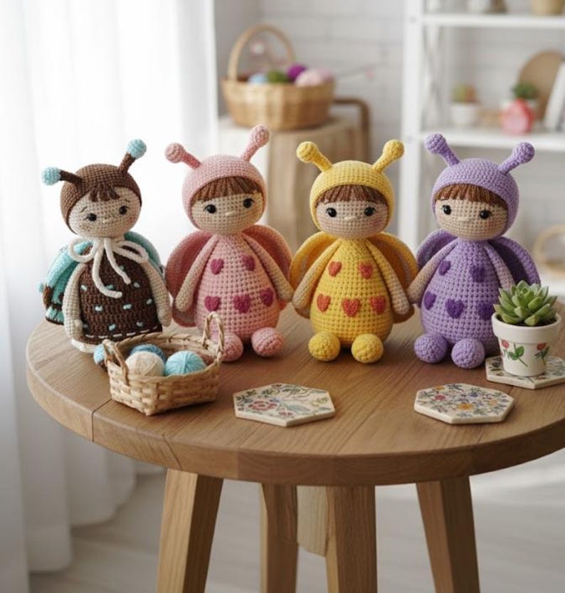 Crochet Bug Doll Pattern PDF, Amigurumi Ladybug Bee Doll Tutorial, Cute ...