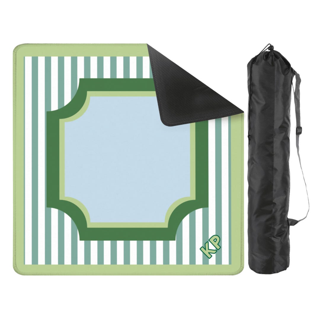 Monogram Mahjong Mat: Green Palm Springs Game Mat With Storage Bag - Etsy