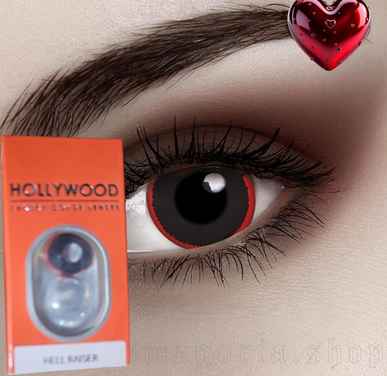 Halloween Fashion Eye Contact Lenses Red and Black Fashion Color ...