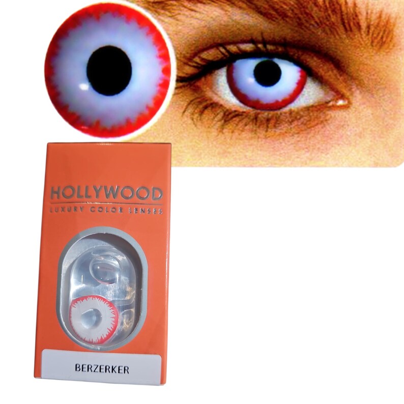 Halloween Fashion Eye Contact Lenses Red and Black Fashion Color ...
