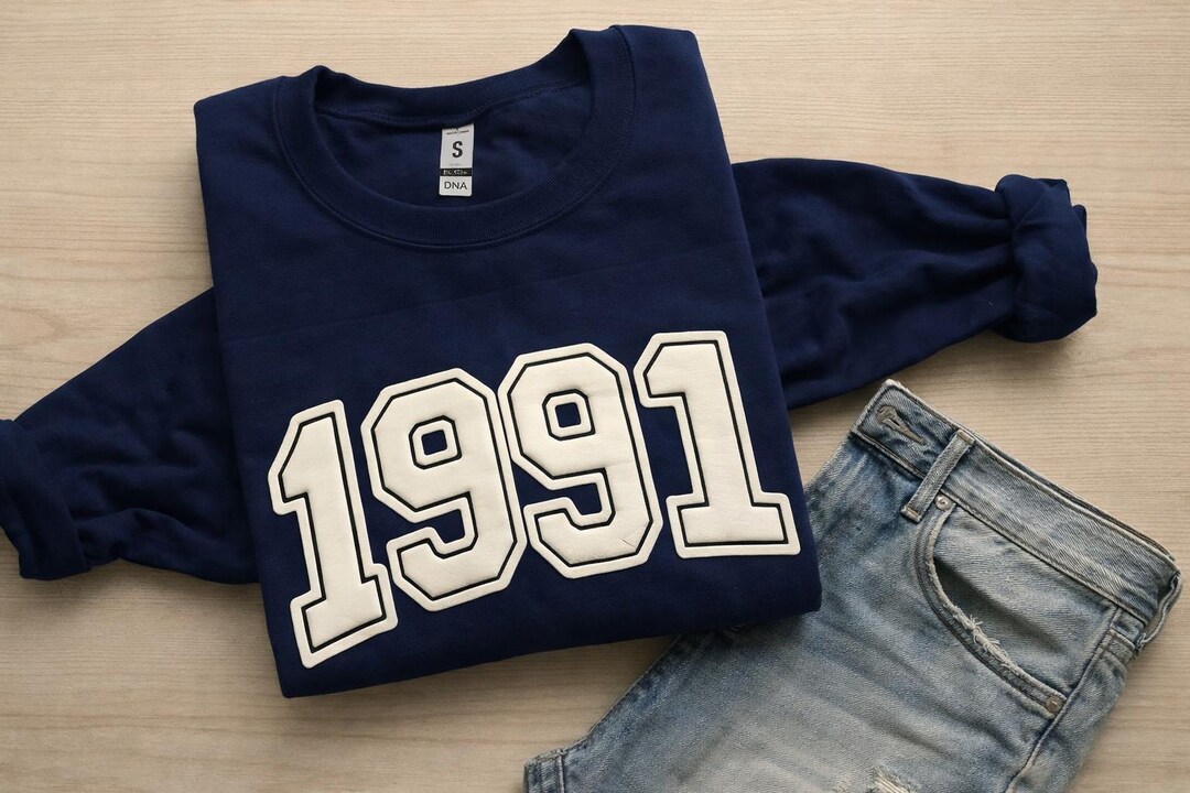 Custom Birth Year Sweatshirt, 3D Puff Print, Birthday Gift - Etsy