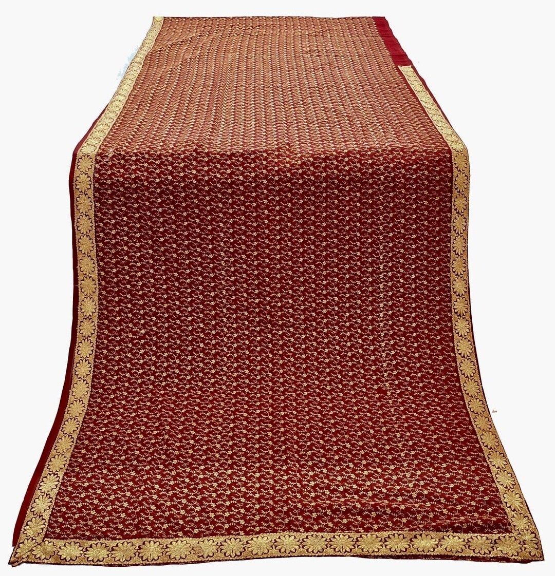 Bridal Recycled/upcycled Red With Gold Sari, Dress Making, Fabric ...