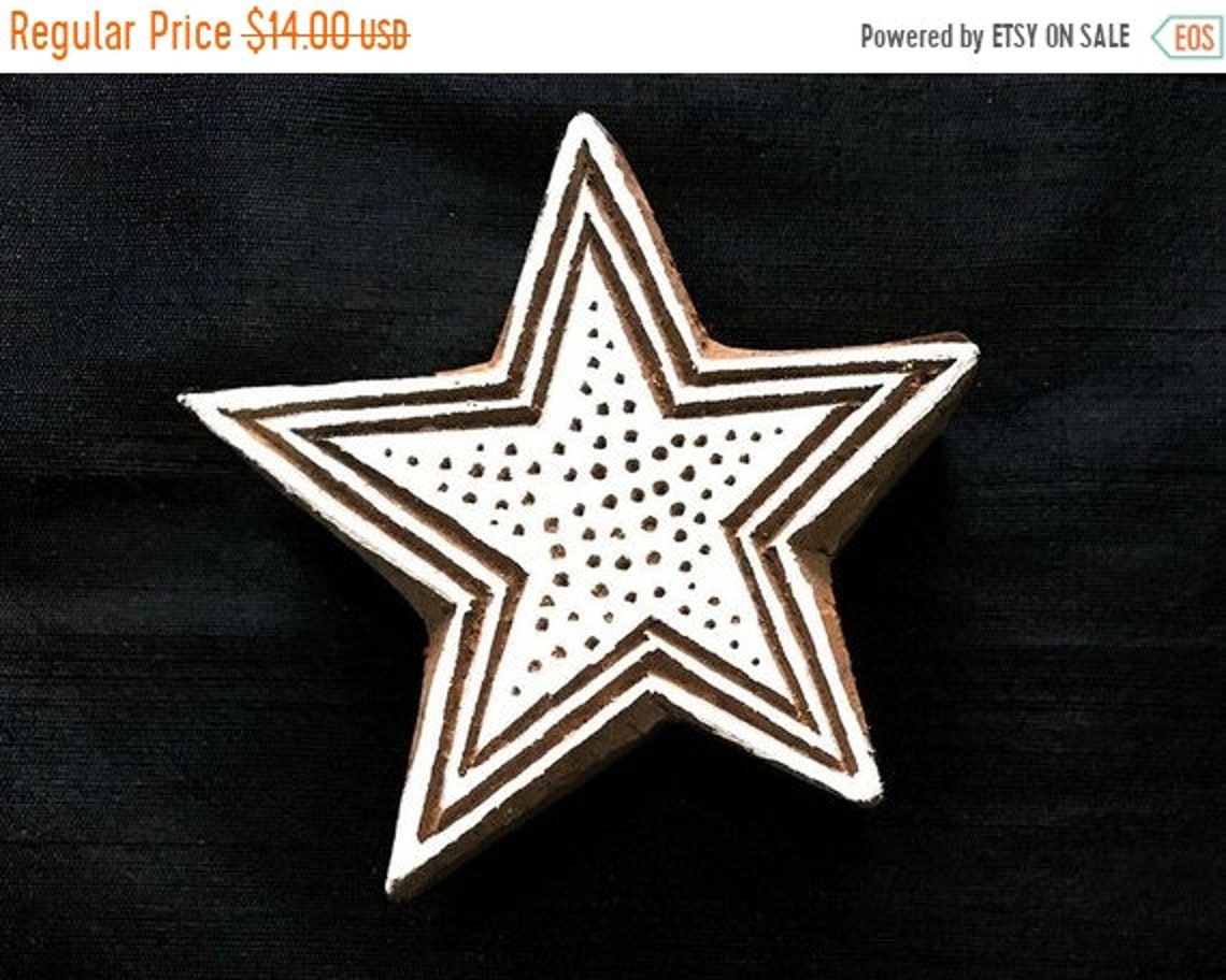 Star Pattern Indian Block Printing Stamp/tjap/textile Pottery - Etsy