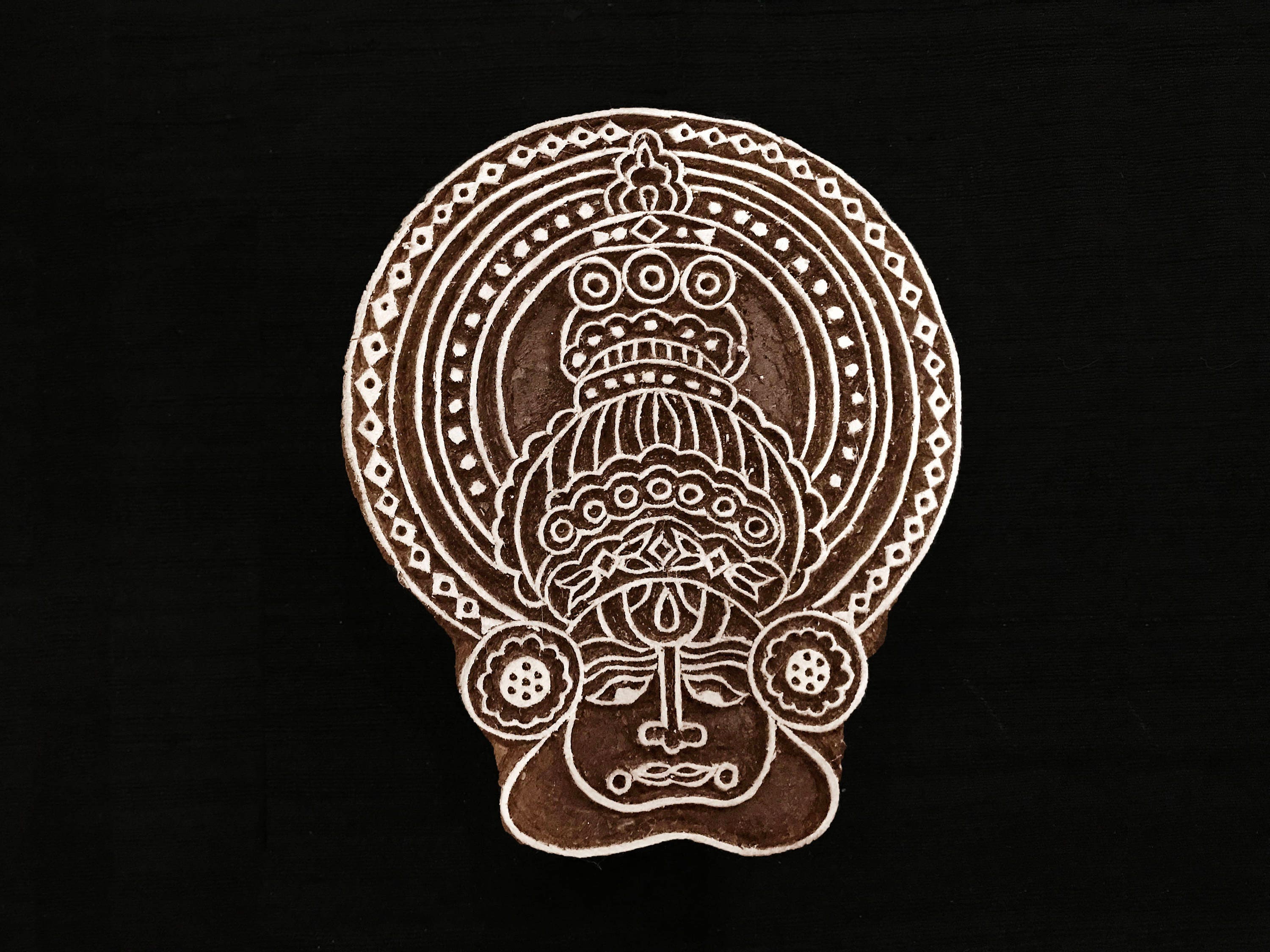 Indian Dancer Face Block Printing Stamps/textile Pottery Stamp/tjap ...