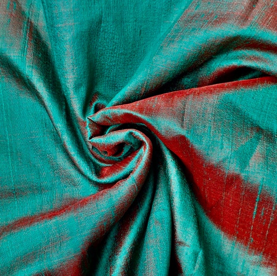 One Yard of Iridescent Green With a Tinge of Red 100 Percent | Etsy