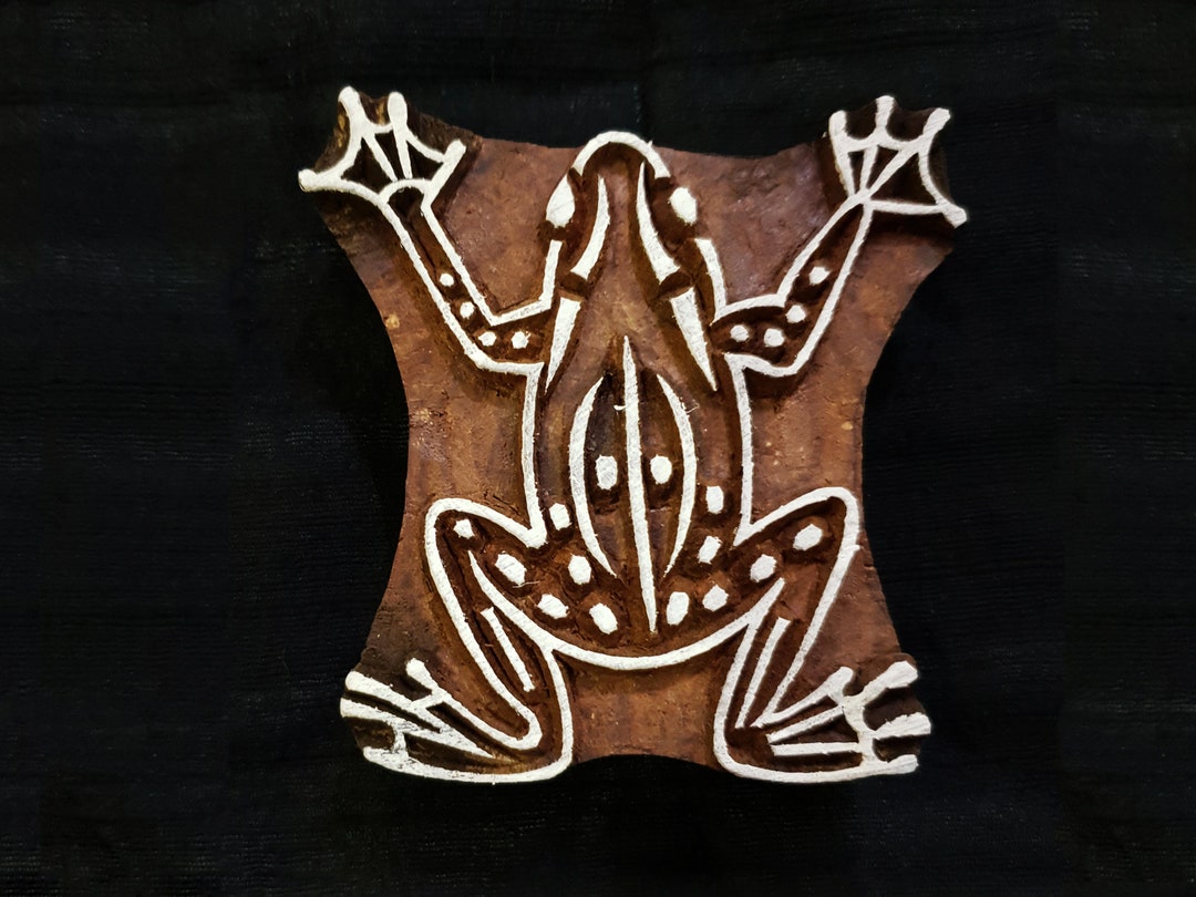 Frog Animal Design Indian Block Printing Stamp/tjap/wooden Block for ...