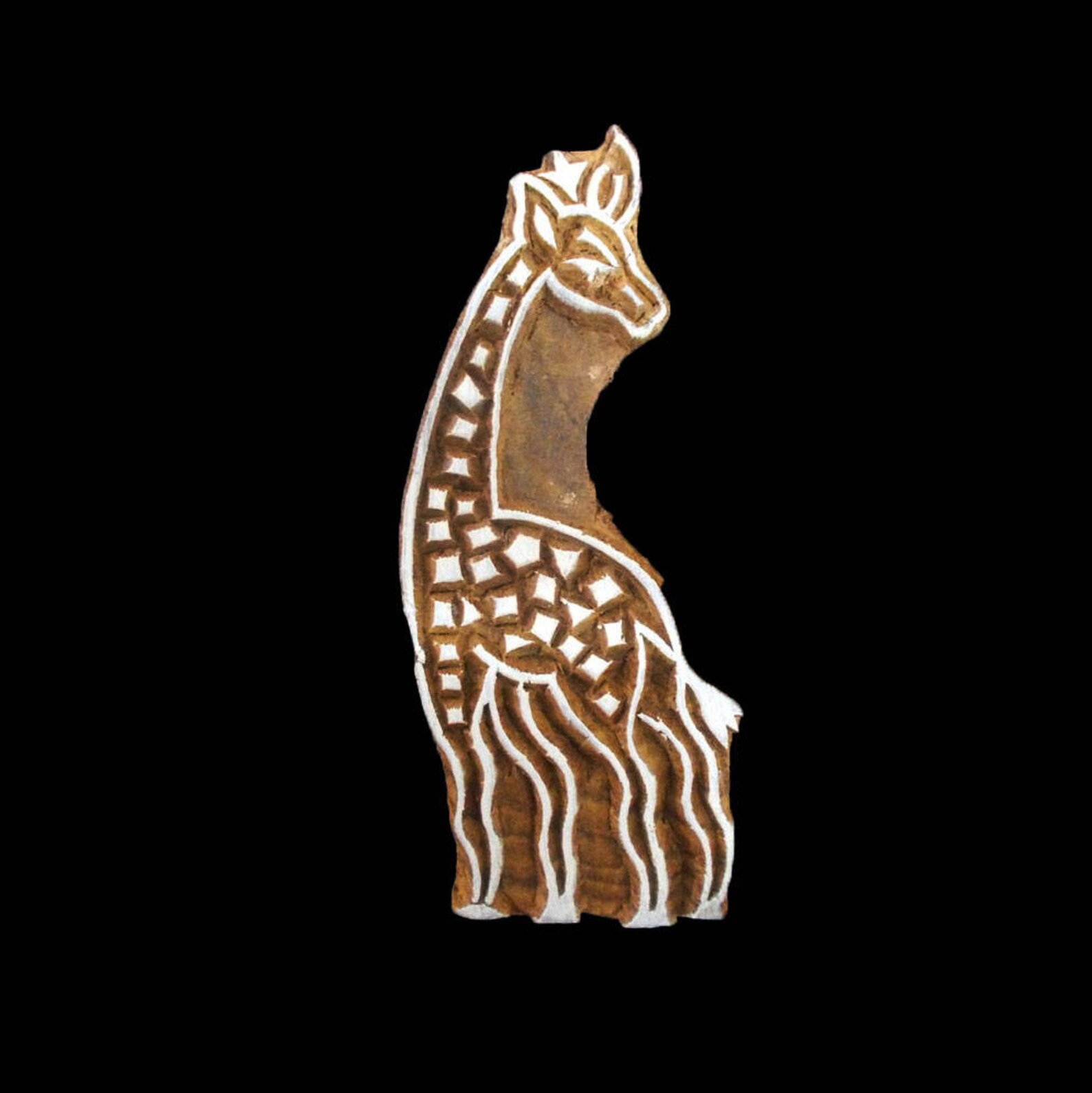 Giraffe Animal Design Hand Carved Indian Block Printing Stamp/tjap ...