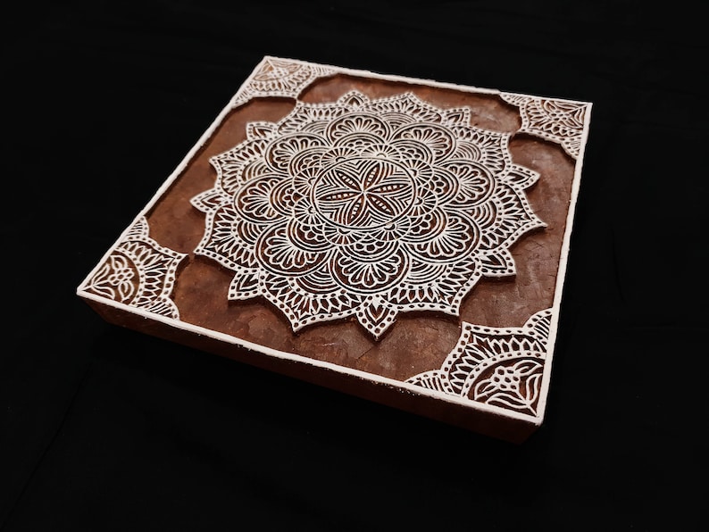 Square Mandala Indian Block Printing Stamps/ Wooden Block for - Etsy