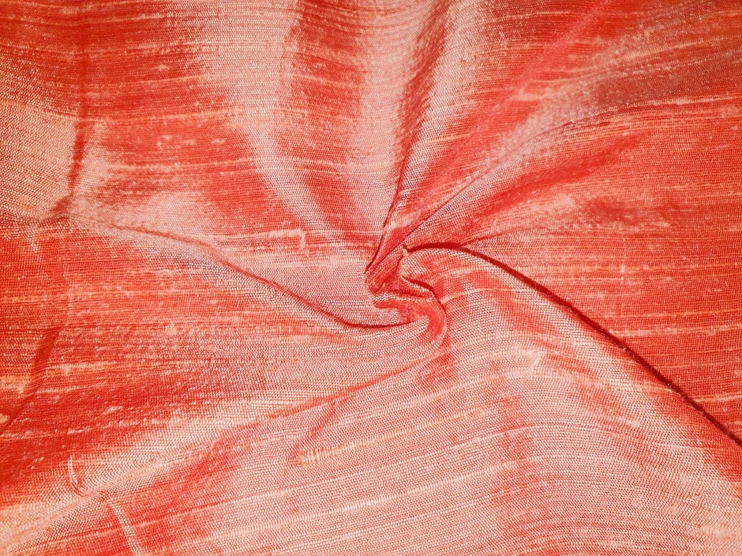 One Yard of Salmon Colored 100 Percent Pure Dupioni Silk/salmon Raw ...