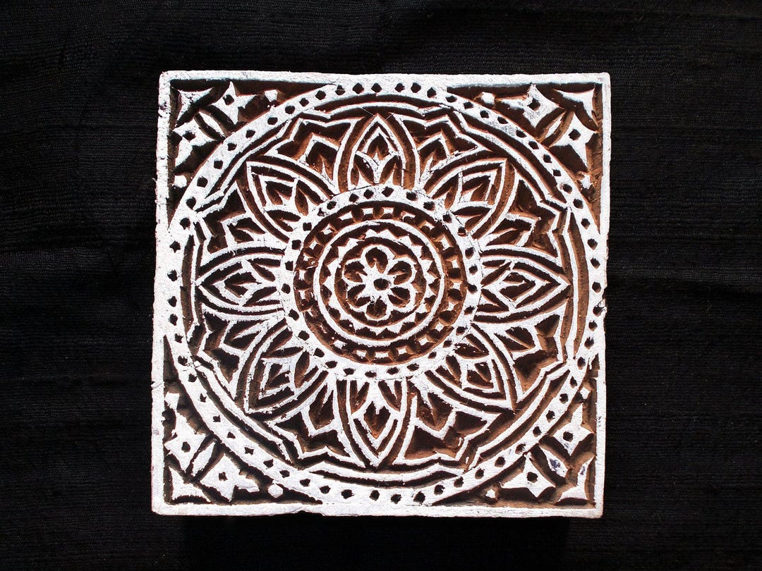 Square Indian Block Printing Stamps/textile Pottery Stamp/tjap/indian ...