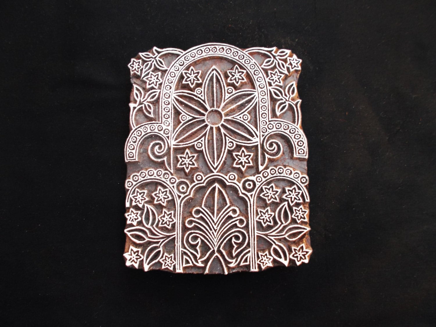 Papercraft Floral tile Indian block printing stampstjapswooden block ...