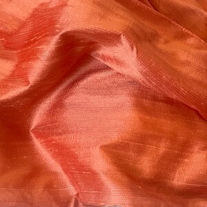 Peach Dupioni Silk Fabric by the Yard Pure Luxury Raw Silk for DIY ...